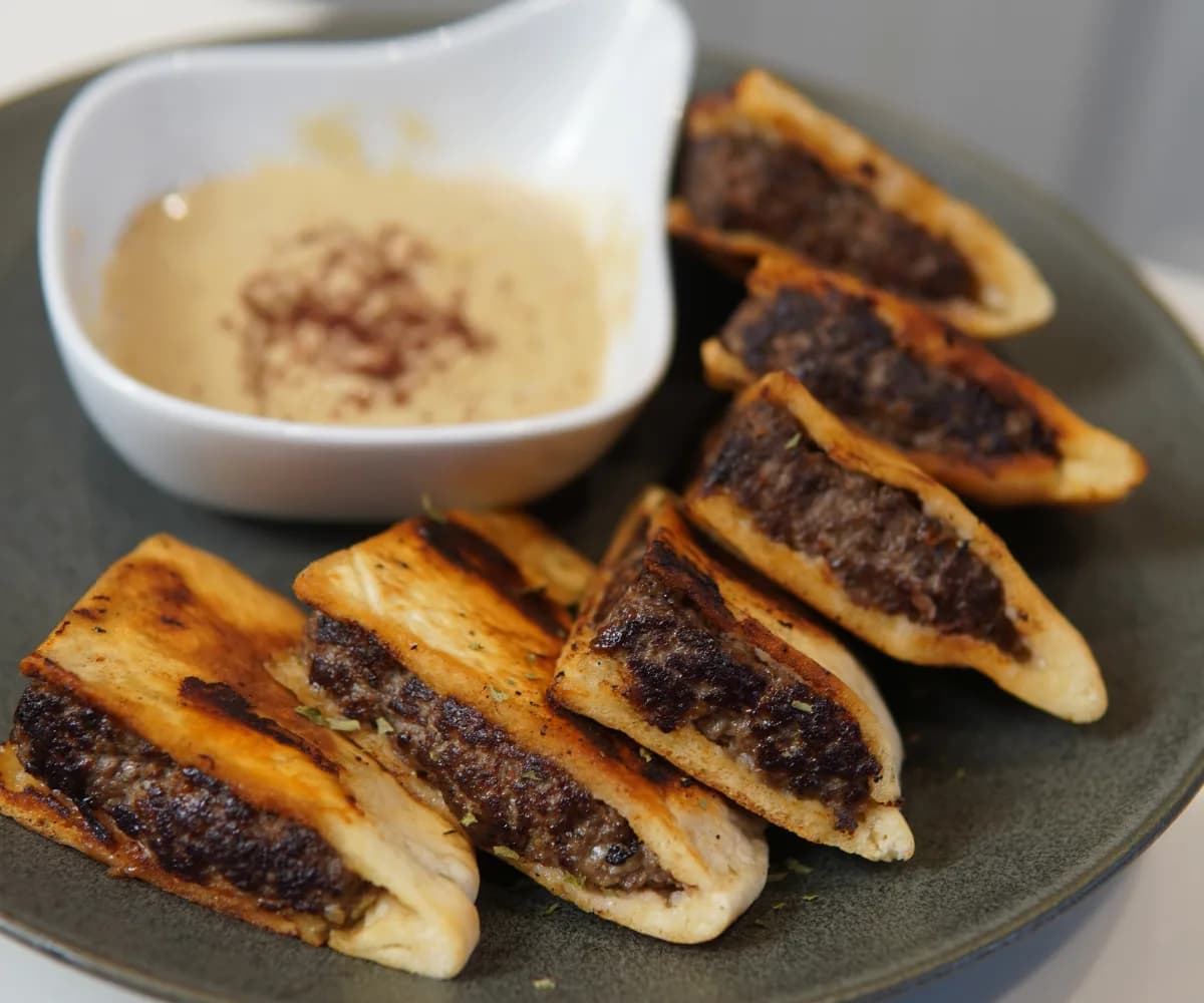 Arayes (Lebanese Meat Stuffed Pita)