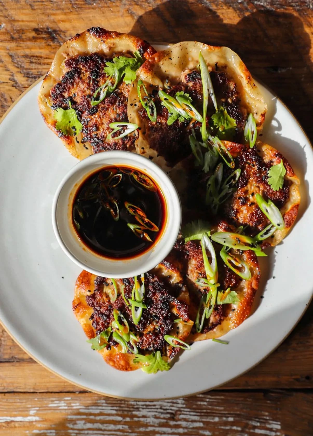 Pork Dumpling Smash Tacos | Provecho